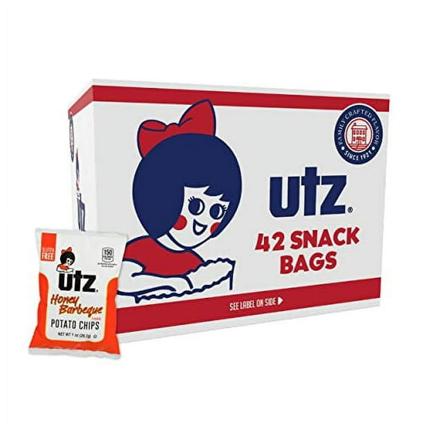 Utz Honey Barbeque Crispy Potato Chips Made from Fresh Potatoes, 42 ...