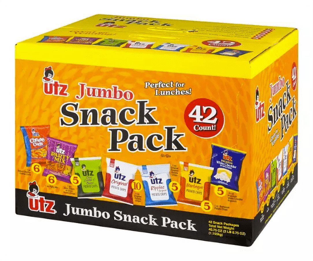 Utz Jumbo Snack Pack, No Trans Fat, Gluten Free, Convenient for Parties ...