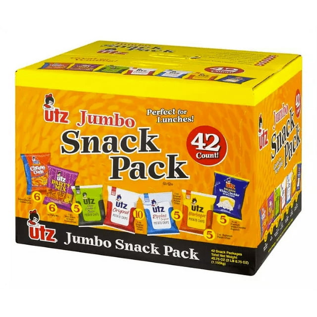 Utz Jumbo Snack Pack, No Trans Fat, Gluten Free, Convenient for Parties ...