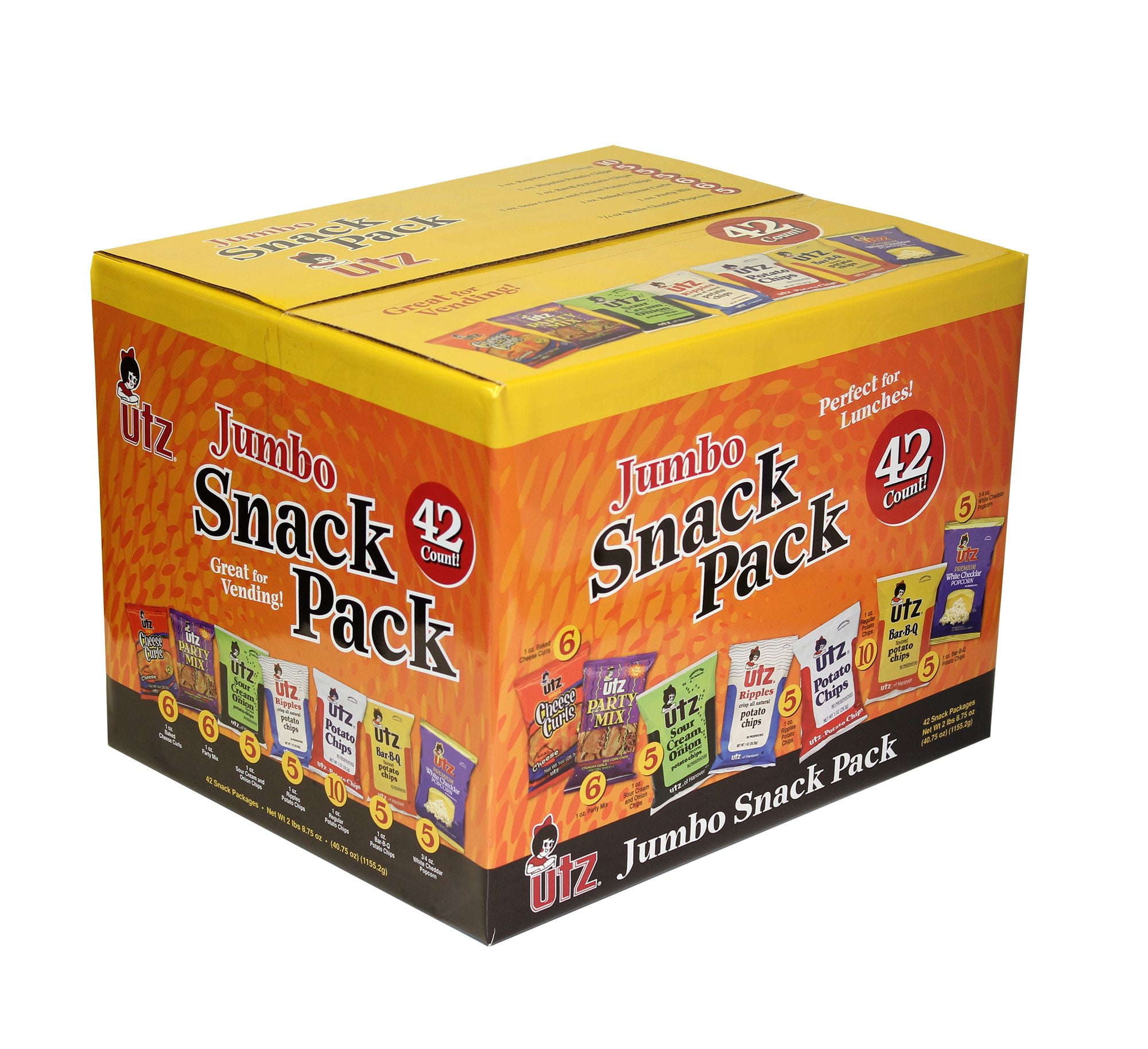 Utz Snack Variety Pack (Pack of 42) Individual Snacks, Includes Potato ...