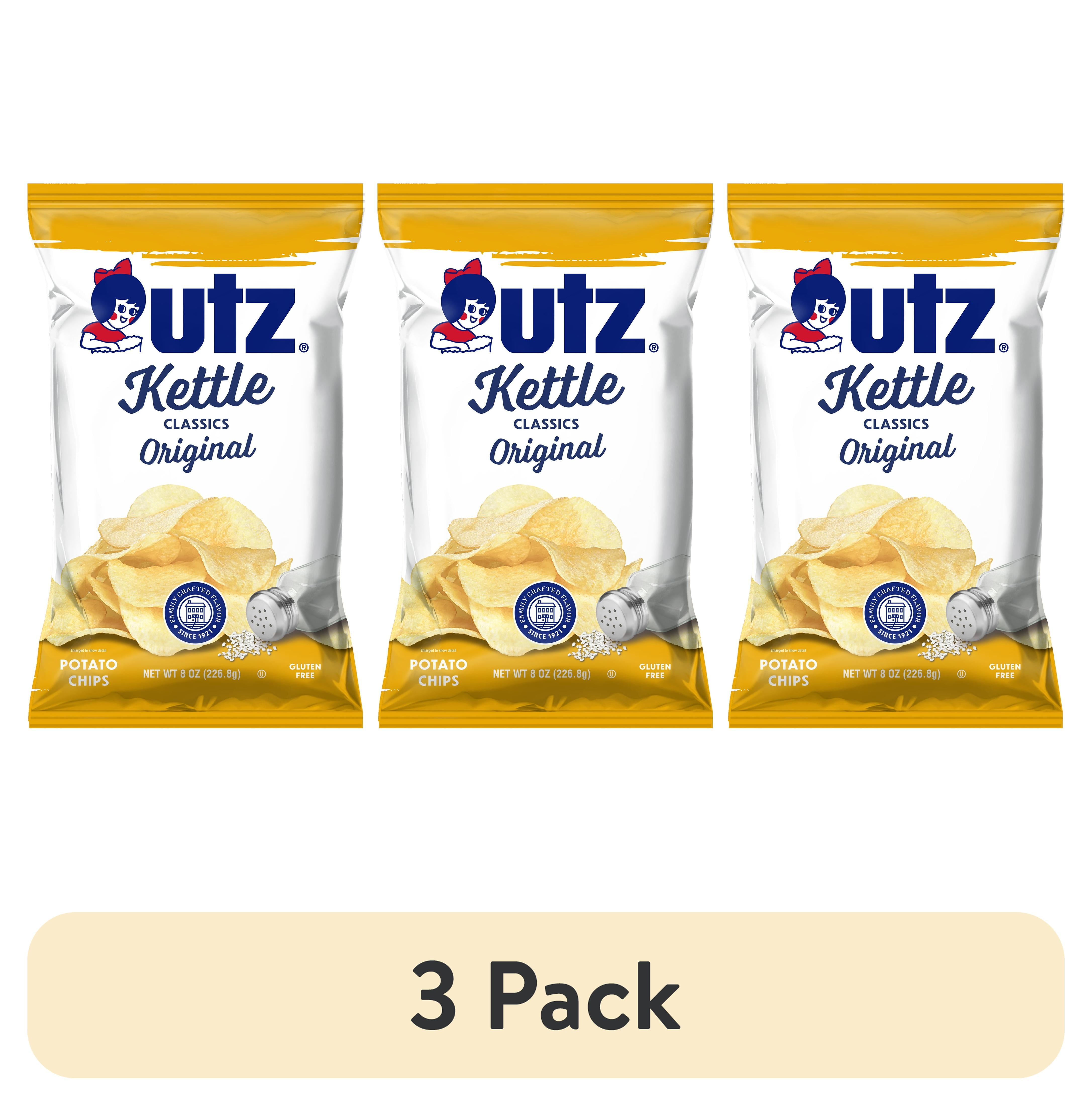(3 pack) Utz Kettle Classics Original Potato Chips, 8 oz Bag - Walmart.com