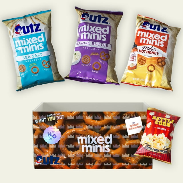 Utz Mixed Minis Pretzels Variety Pack - Sea Salt (1, 12oz bag) - Garlic ...