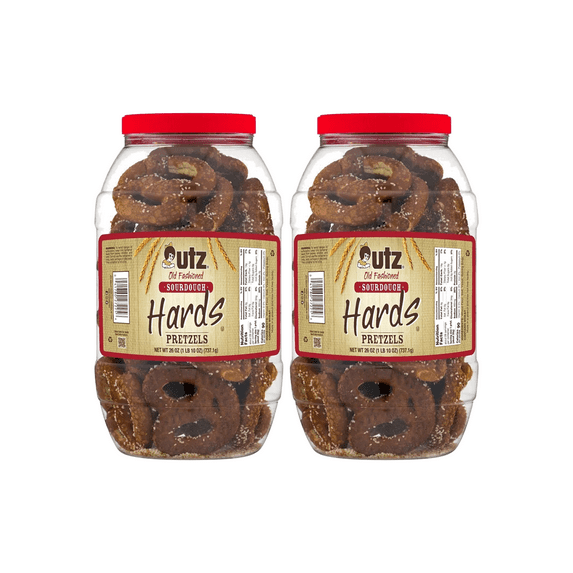 Utz Old Fashioned Sourdough Twisted Hard Pretzels, 26 oz. Barrel (2 ...