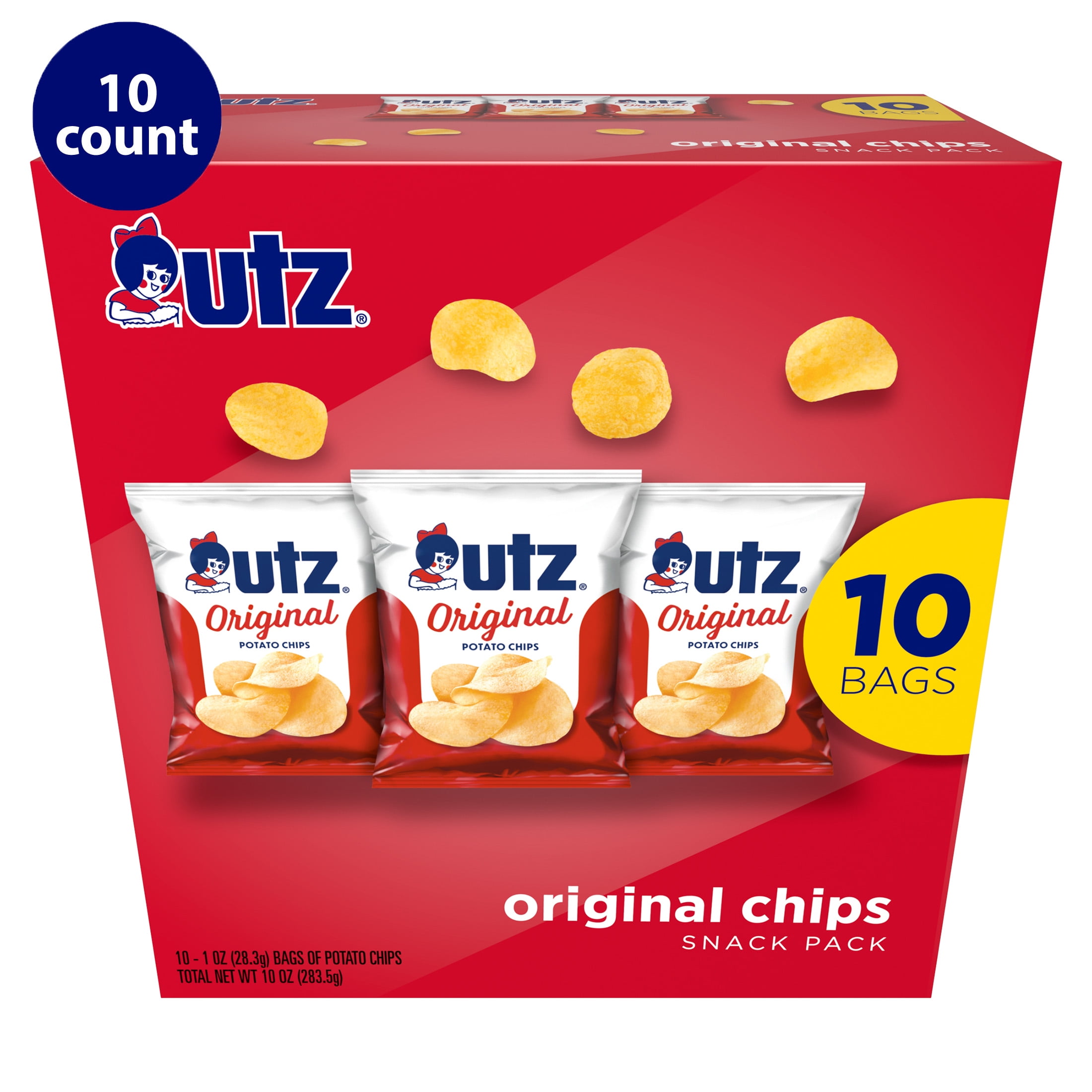 Utz Original Chip Snack Pack, Multipack, Gluten-Free, Potato Chips, 1 ...