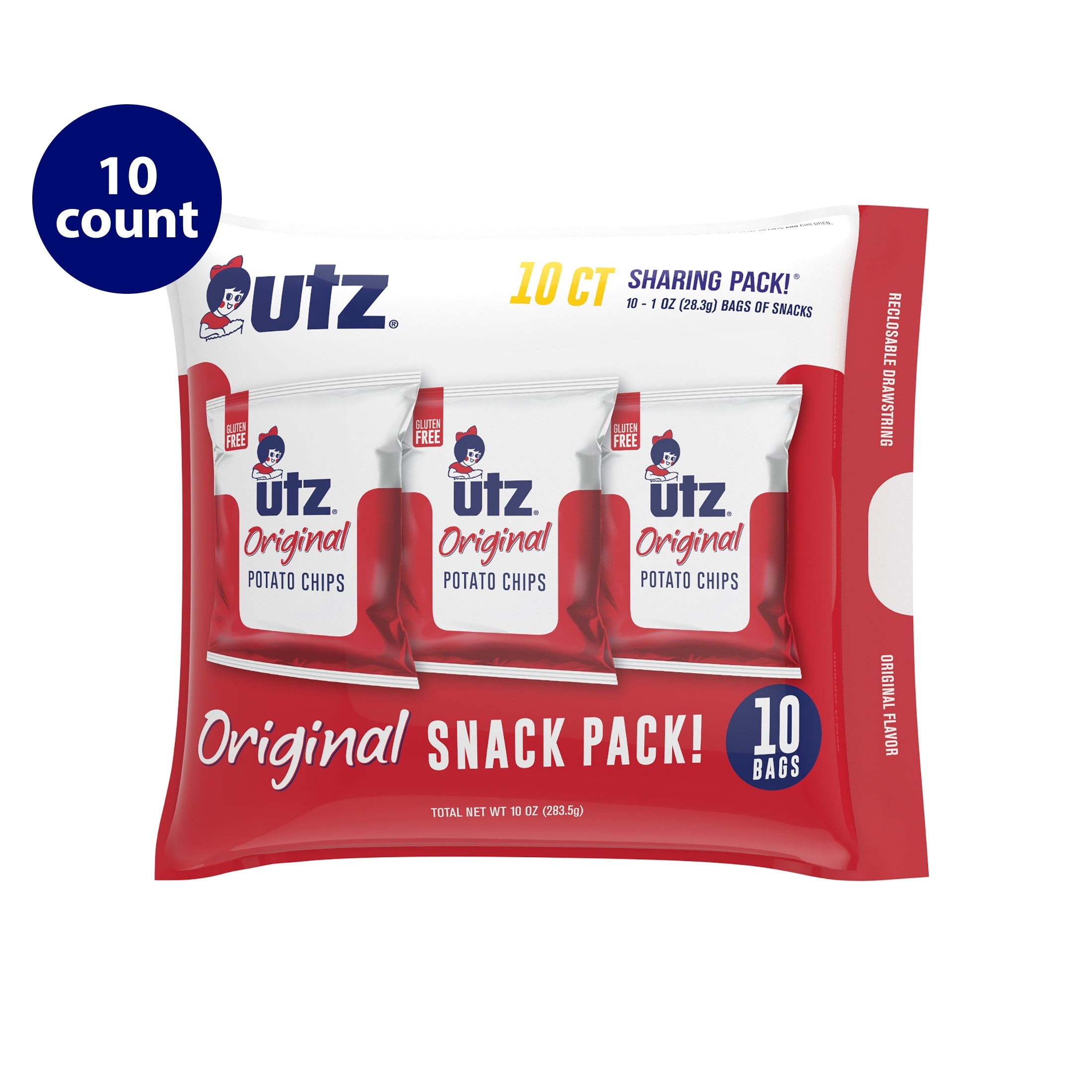Utz Original Chip Snack Pack, Multipack, Gluten-Free, Potato Chips, 1 ...