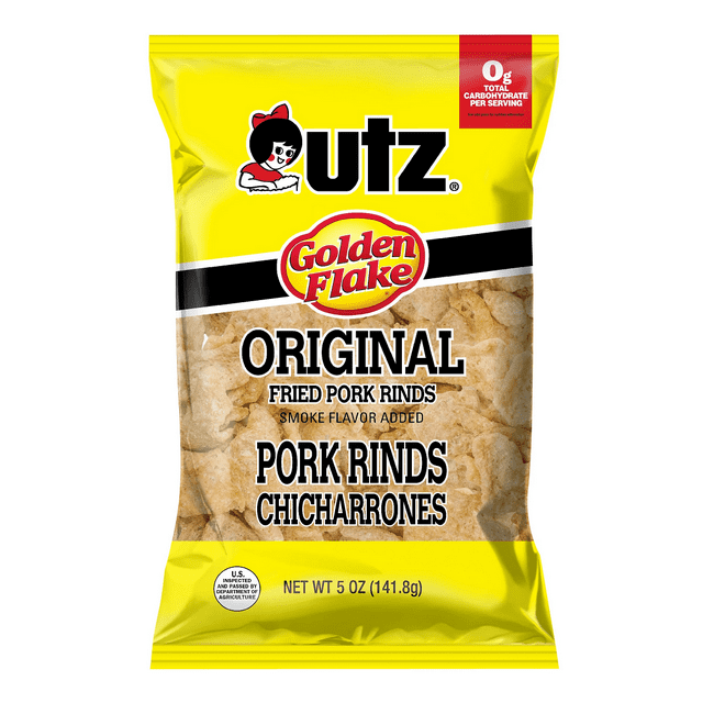 Utz Original Fried Pork Rinds Chicharrones, 6-Pack 5 oz. Bags - Walmart.com