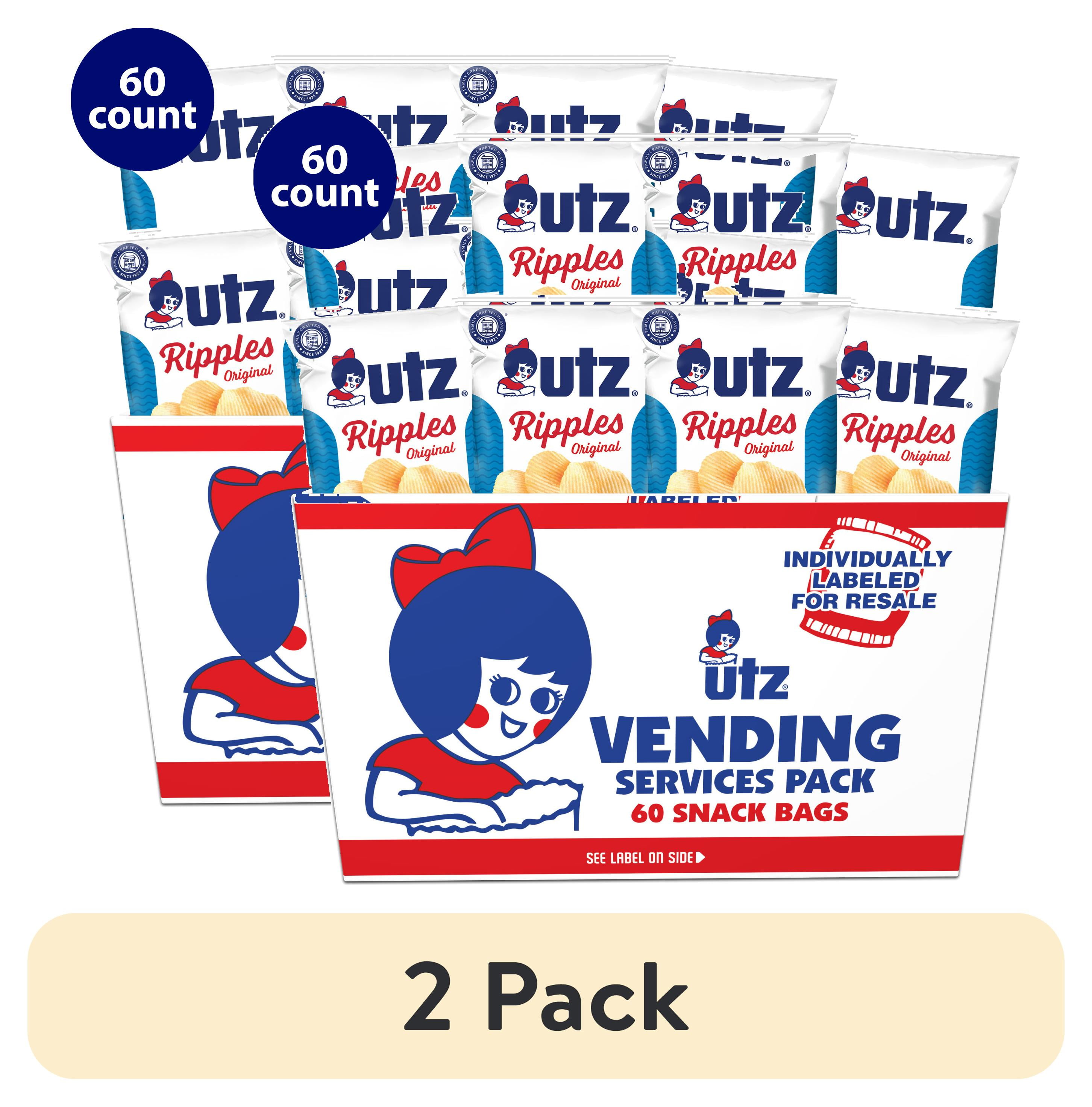 (2 pack) Utz Original Ripples, Multipack, Gluten-Free, Potato Chips, 1 ...