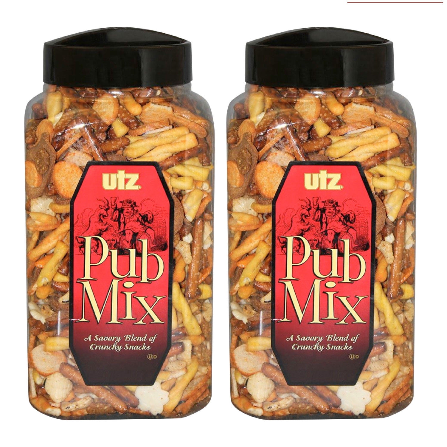 Utz Pub Mix Barrels 44 oz (2 pk.), Savory Snack Mix in Reusable ...
