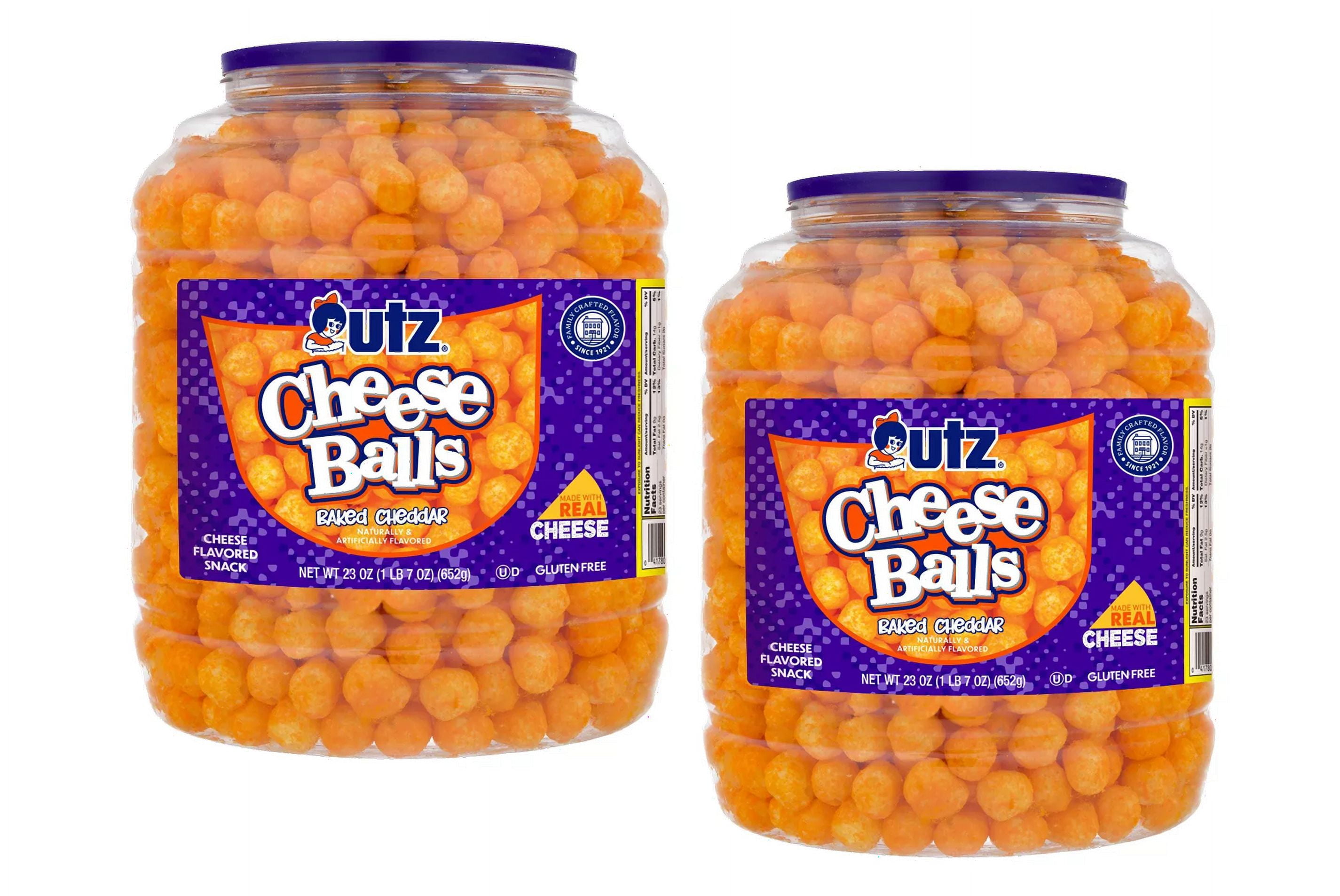 Utz Quality Foods Baked Cheddar Cheese Balls, 2-Pack 23 oz. Barrel ...