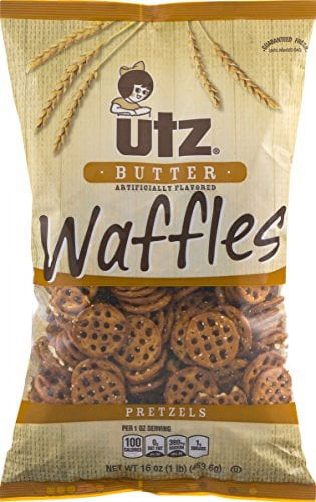 Utz Quality Foods Crunchy Butter Waffles Pretzels Snacks, 4-Pack 16 oz ...