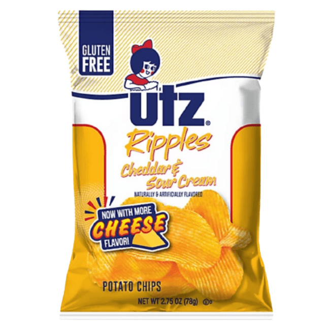 Utz Quality Foods Cheddar & Sour Cream Potato Chips, 14 Count Carton ...