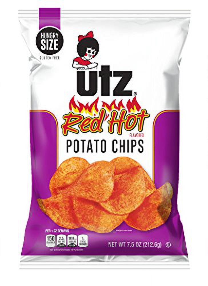 Utz Quality Foods Flavored Potato Chips 7.5 Ounce Hungry Size Bag (Red ...