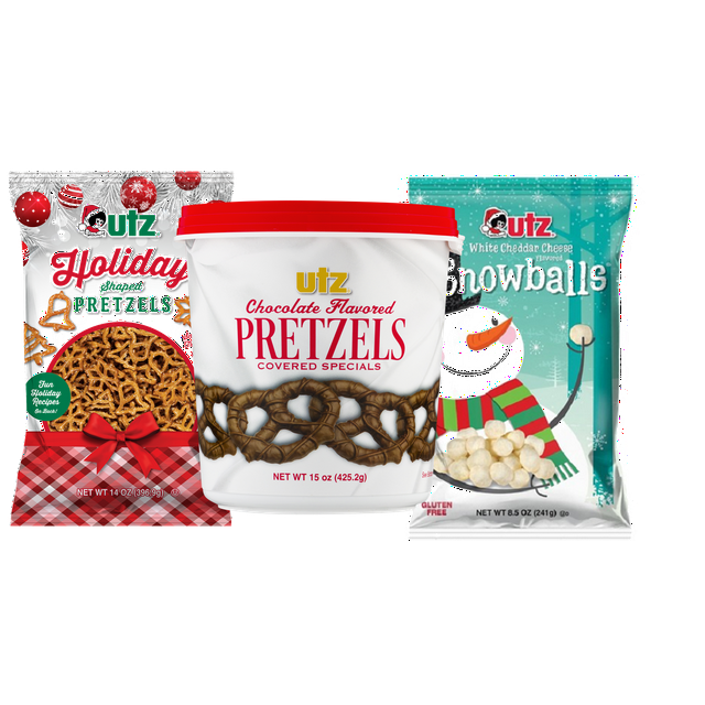 Utz Quality Foods Holiday Pretzels and Cheddar Cheese Snowballs Variety ...