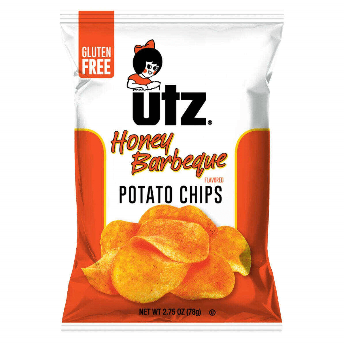 Utz Quality Foods Honey Bar-B-Q Potato Chips, 14 Count Carton Single ...