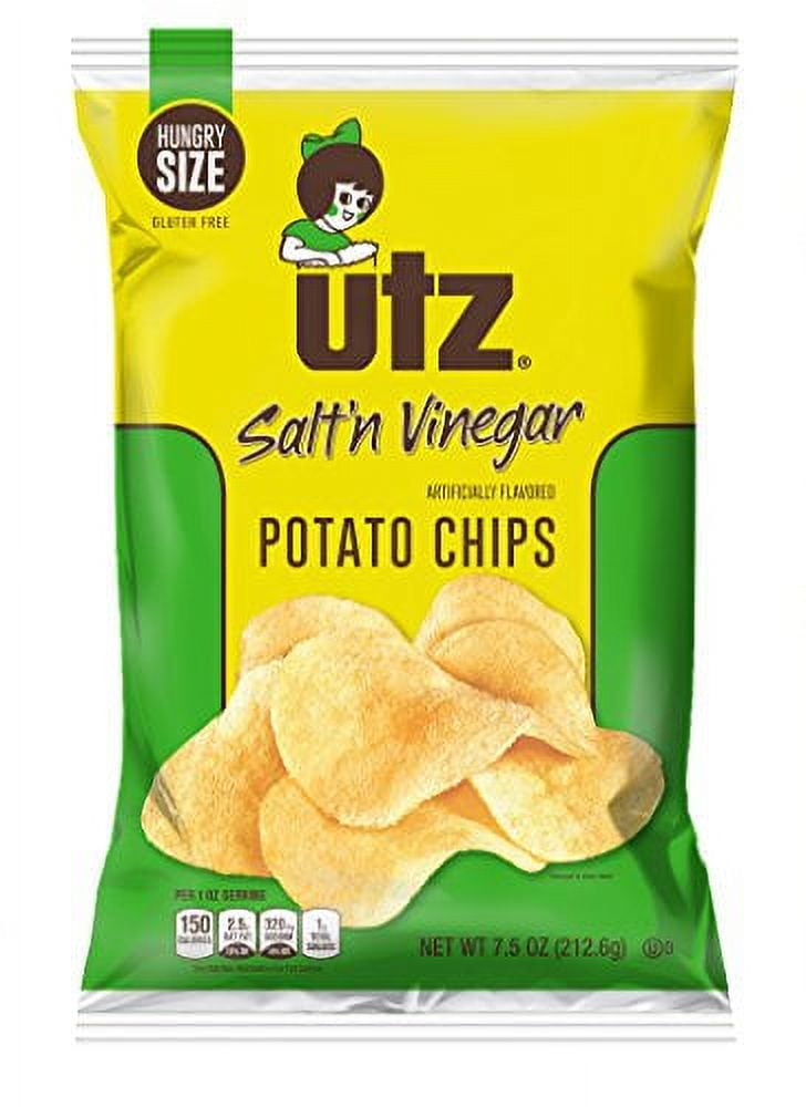 Utz Quality Foods Original Potato Chips 7.5 Ounce Hungry Size Bag (Salt ...