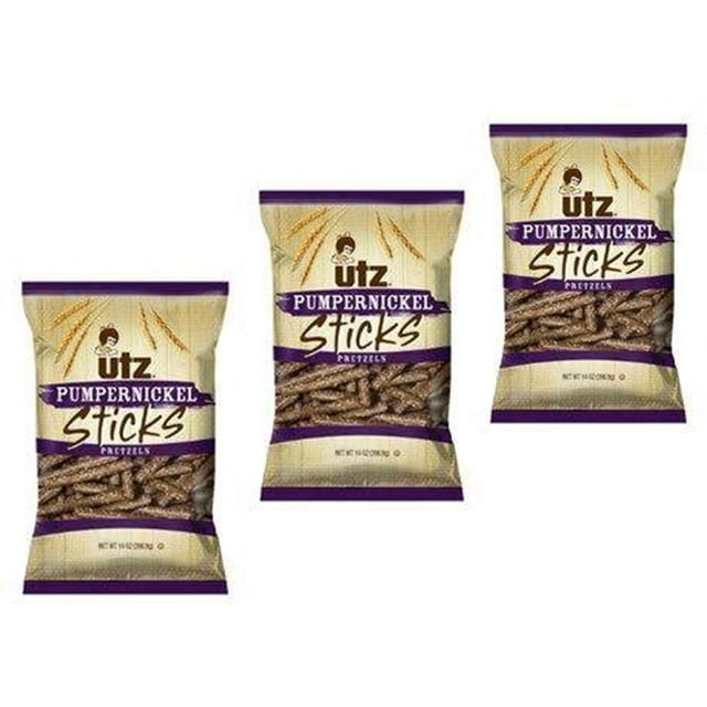 Utz Quality Foods Onion Flavored Pumpernickel Pretzel Sticks, 3-Pack 14 ...