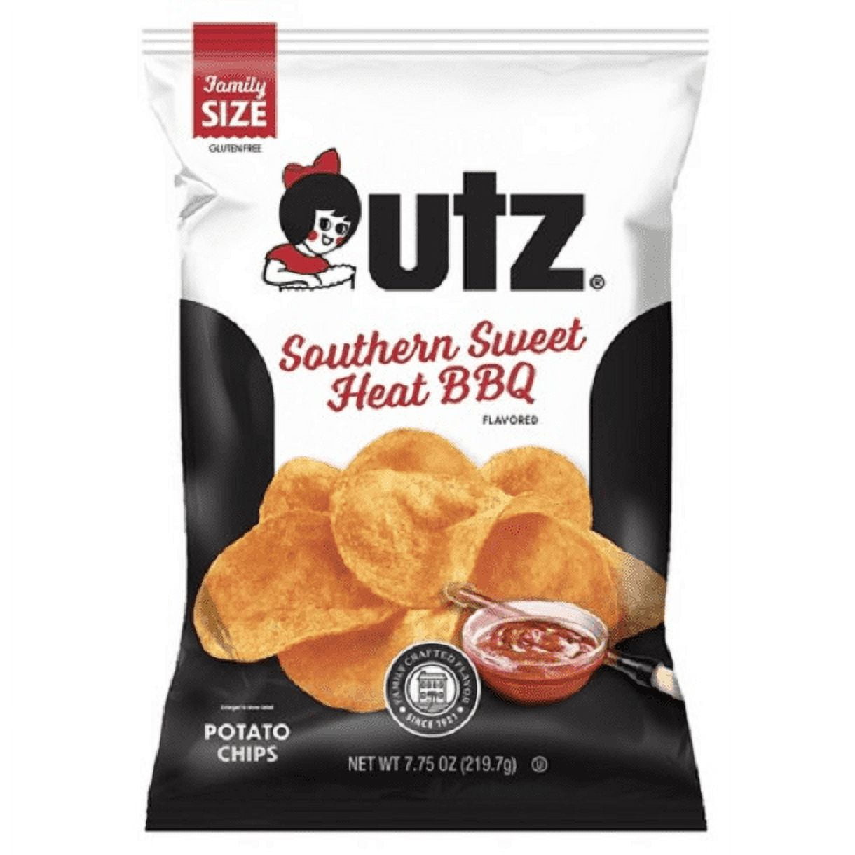 Utz Southern Sweet Heat BBQ Potato Chips, Family Size, 3-Pack, Crispy ...