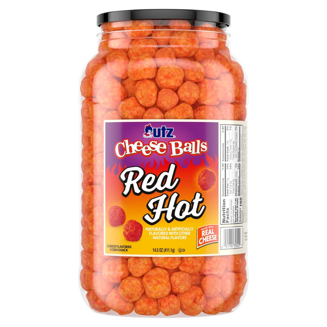 Utz Red Hot Cheeseball Barrel 14.5oz - Walmart.com