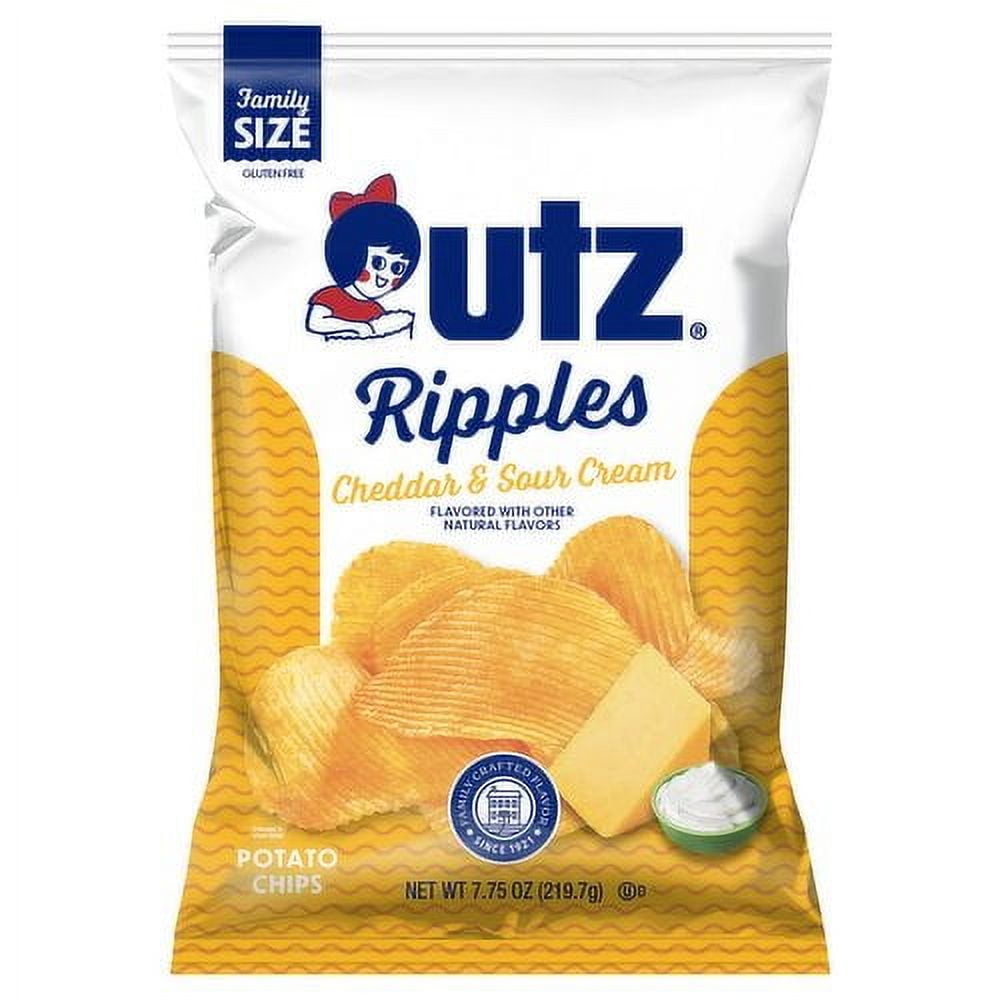 Utz Ripples Cheddar & Sour Cream Potato Chips, 7.75 oz(packaging may ...