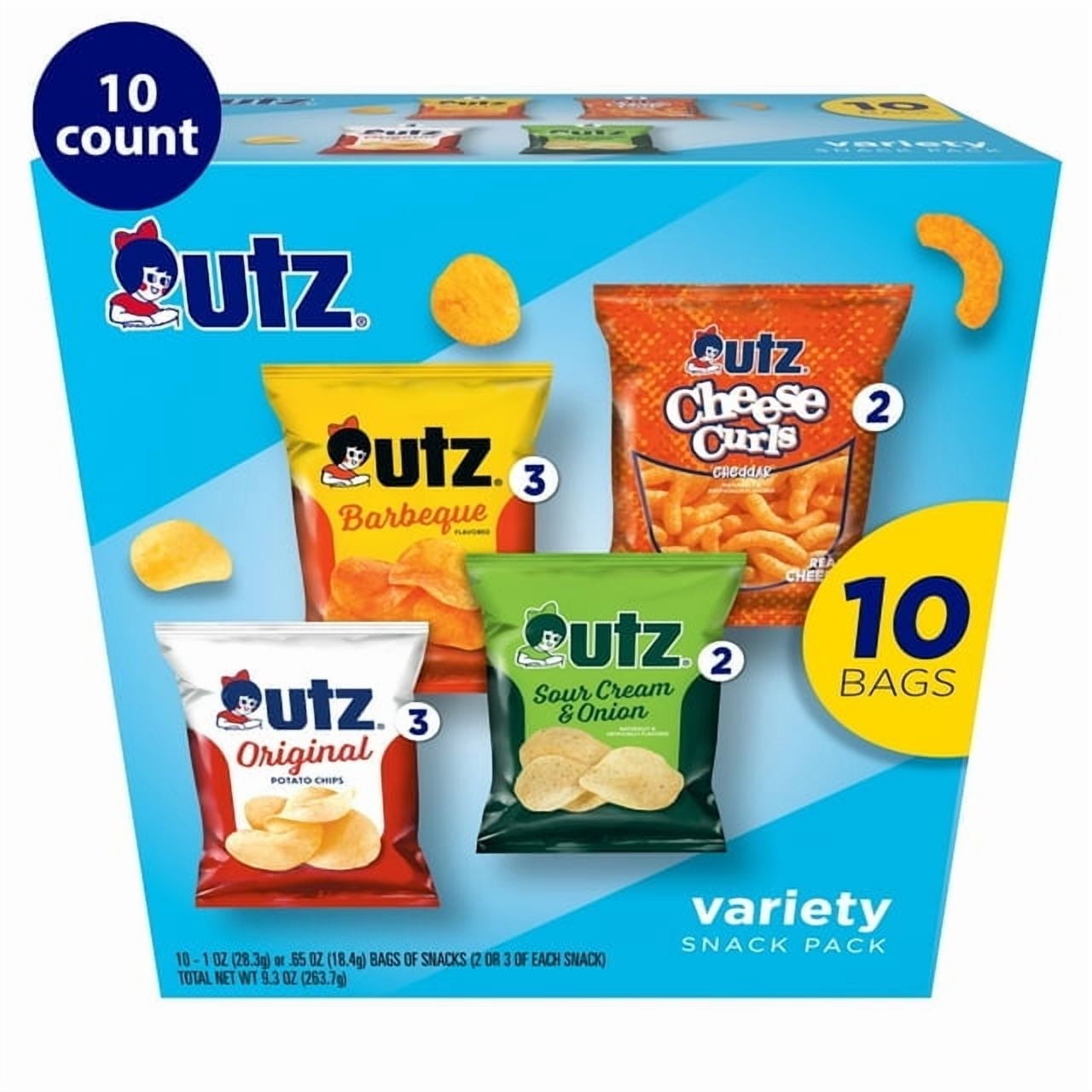 Utz Snack Pack, Variety Pack, Potato Chips, 1 oz, 10 Count - 3 pack ...