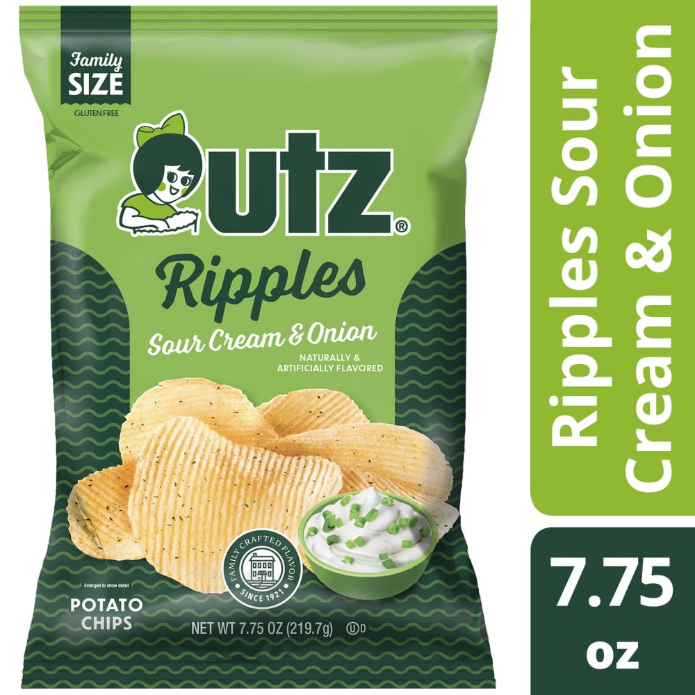 Utz® Sour Cream & Onion Ripples Potato Chips Family Size - Walmart.com