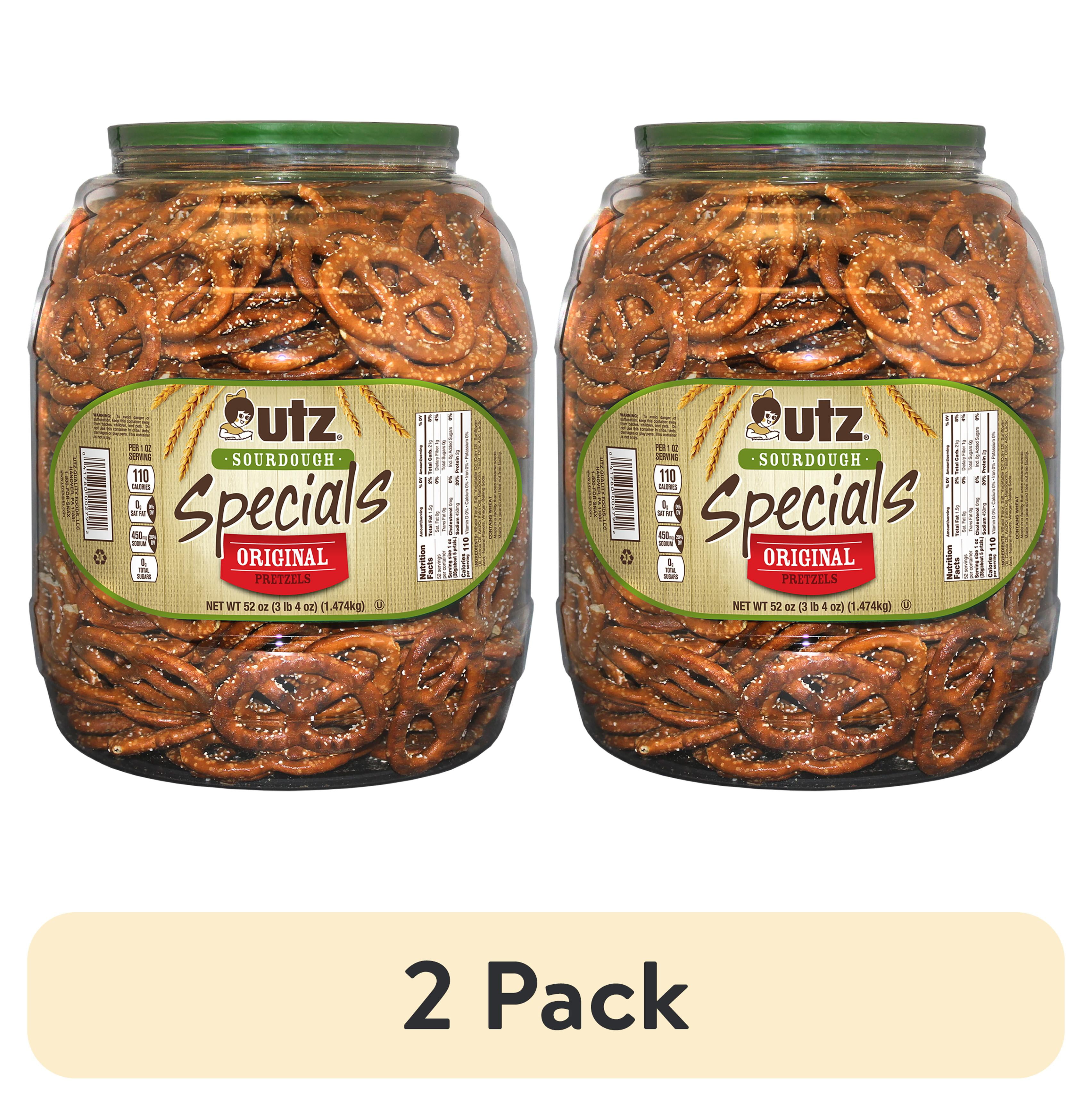 (2 pack) 52 oz Utz Original Sourdough Specials Pretzels Barrel ...