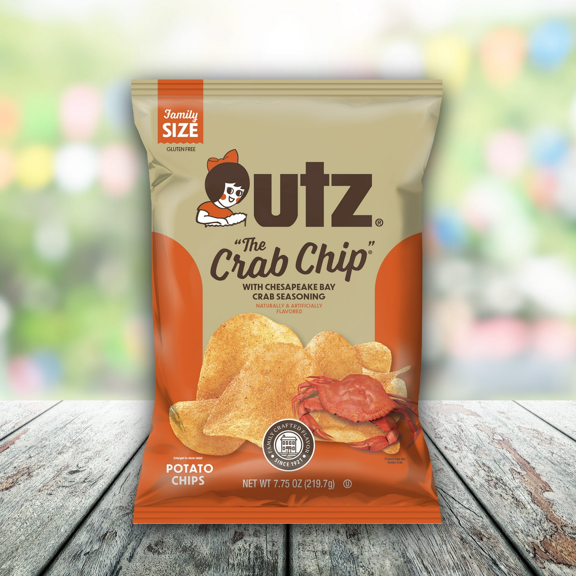 Utz The Crab Chip Potato Chips Gluten-Free, Family Size 7.75 oz Bag (Pack of 6) - Walmart.com
