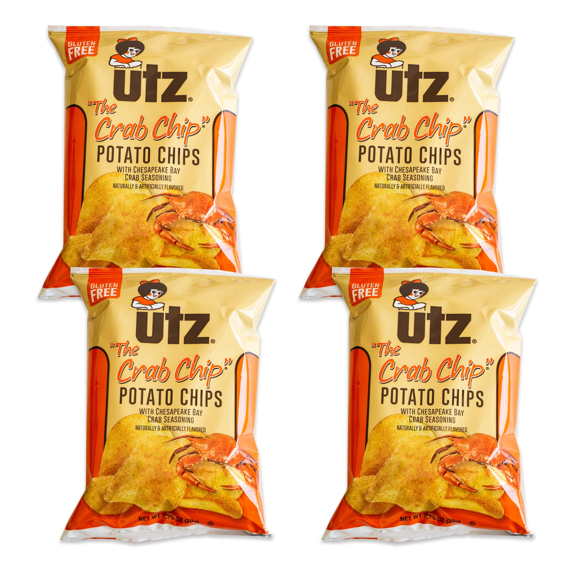 Utz The Crab Potato Chip - Chesapeake Bay Seasoning - Crunchy