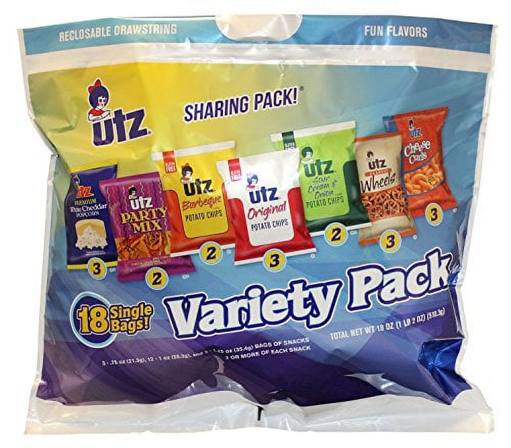 Utz Variety Snack Pack- 18 Individual Bags - Walmart.com