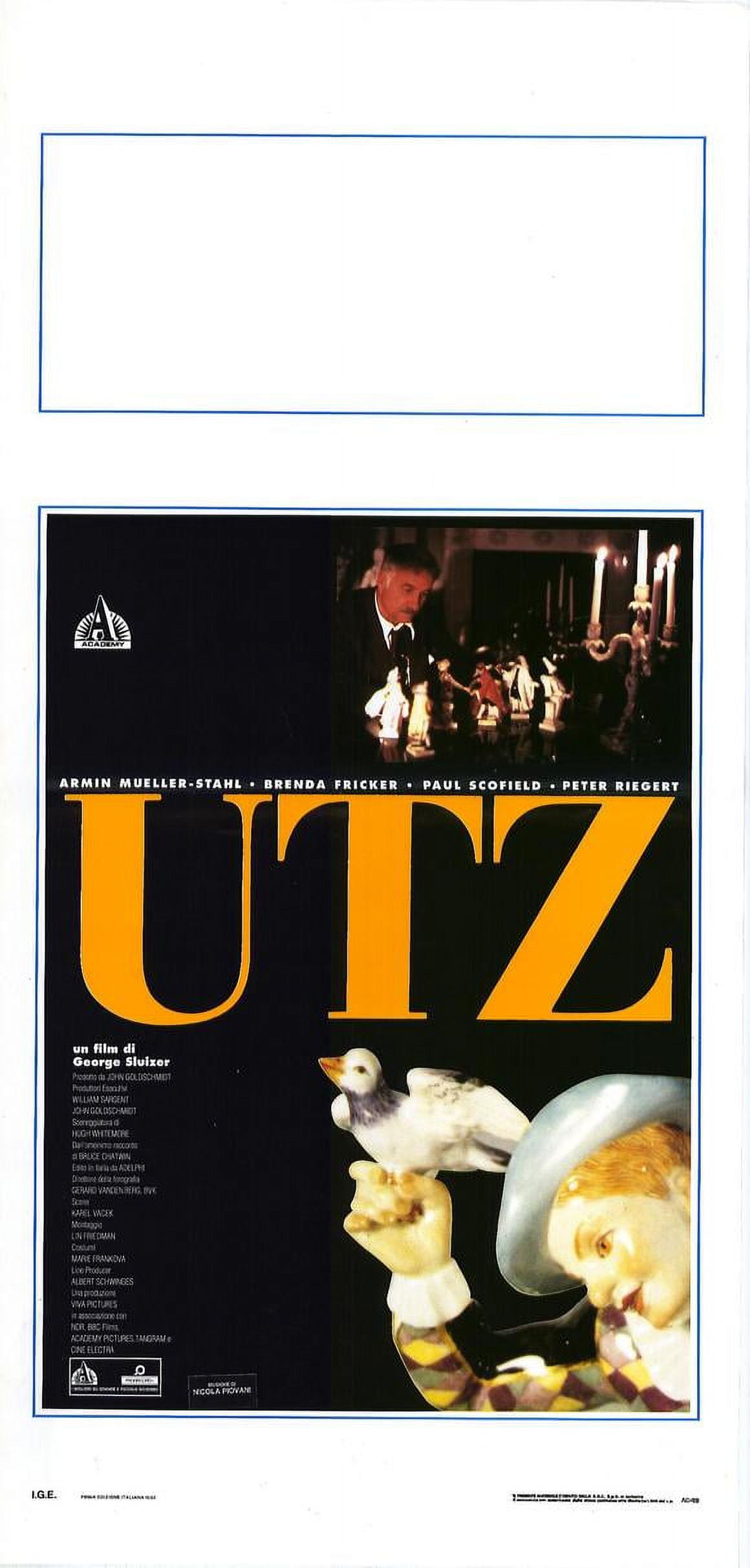 Utz - movie POSTER (Style B) (11" x 17") (1992) - Walmart.com