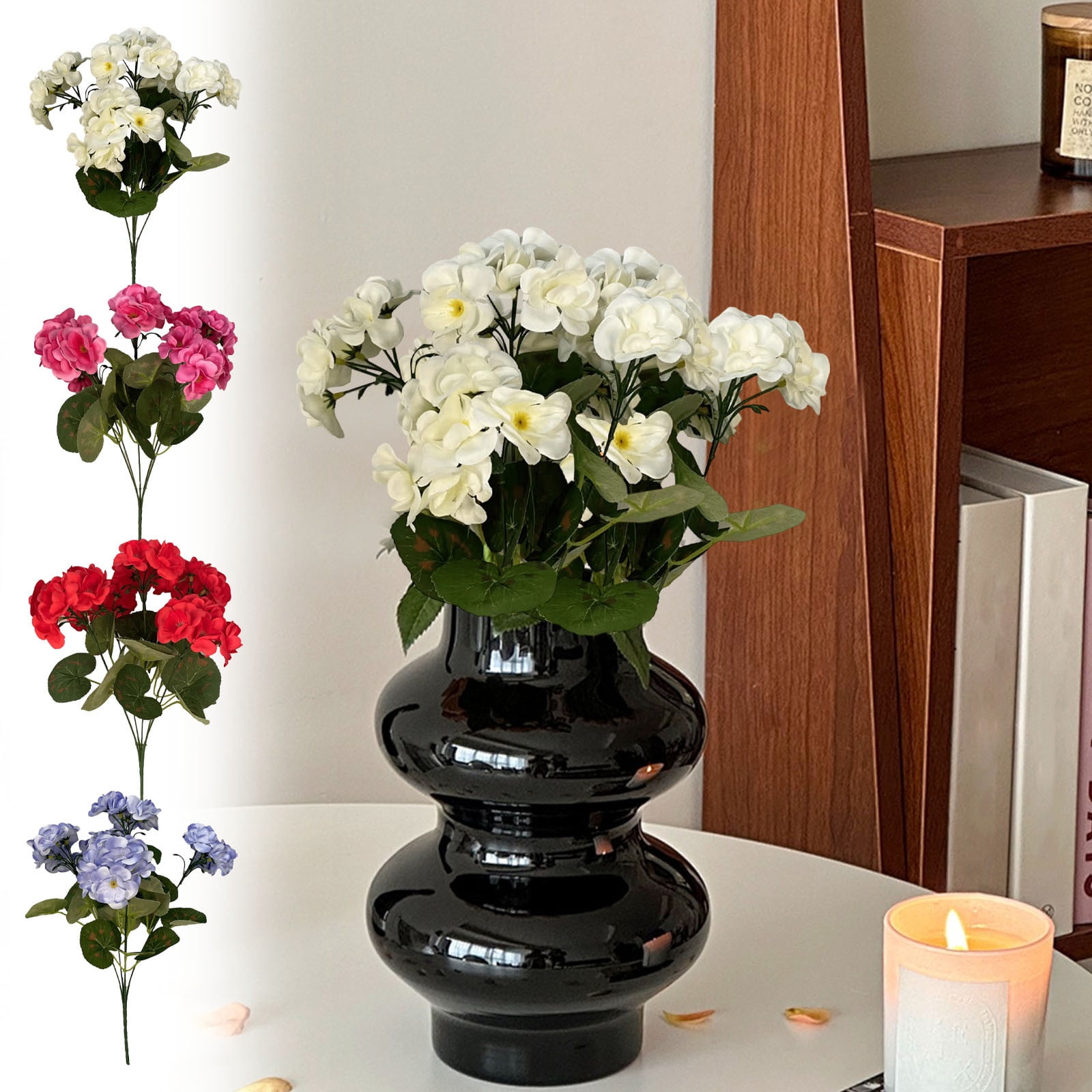 Uuiauoio Artificial Geranium Flowers for Outdoors Decoration Silk ...