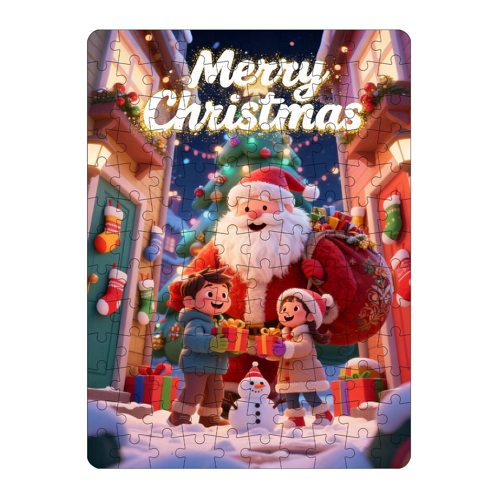 Uuiauoio Christmas Jigsaw Puzzles, 130-Piece Holiday Activity Set, Fun ...