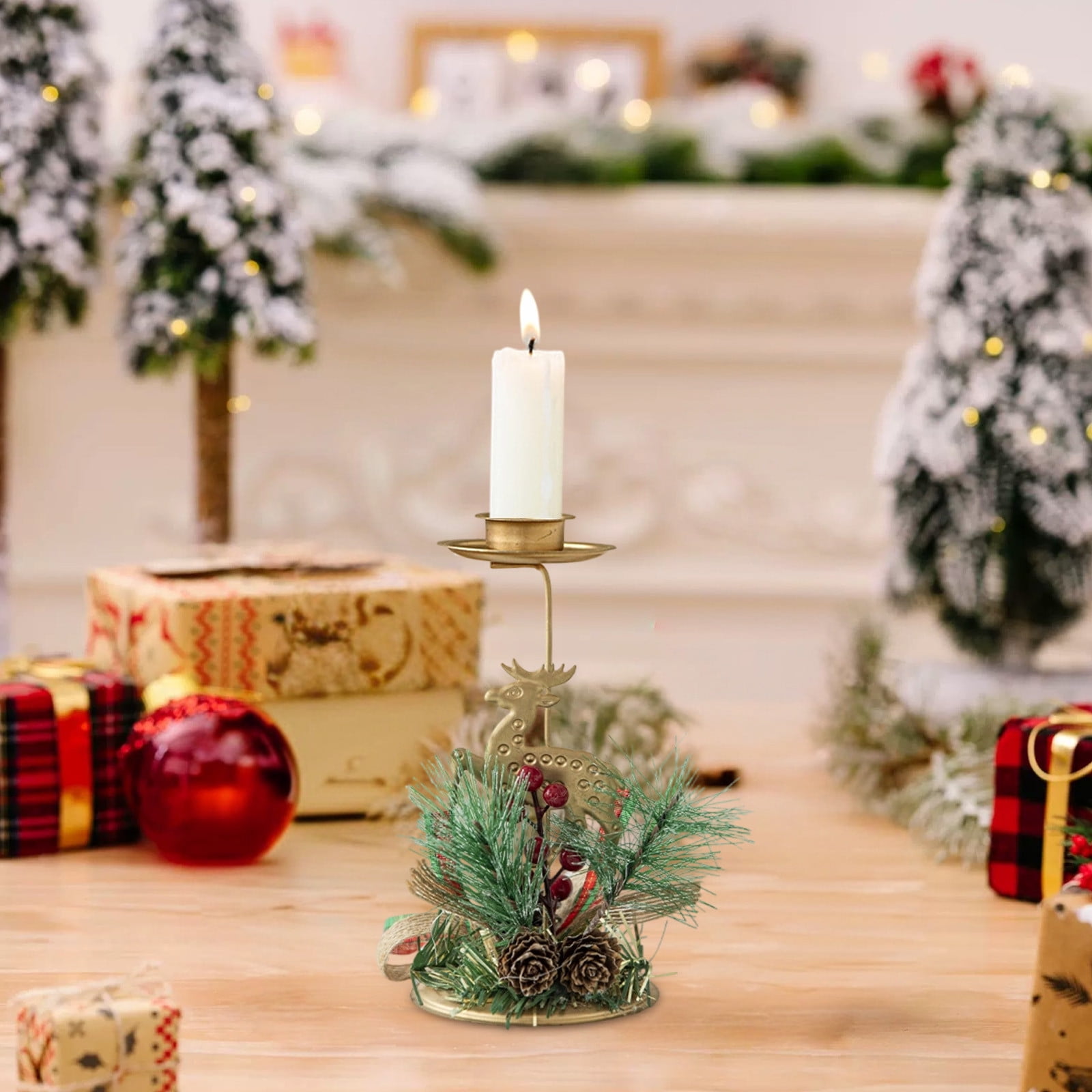 Uuiauoio Golden Wrought Iron Candle Tray for Window Display Table Decor ...