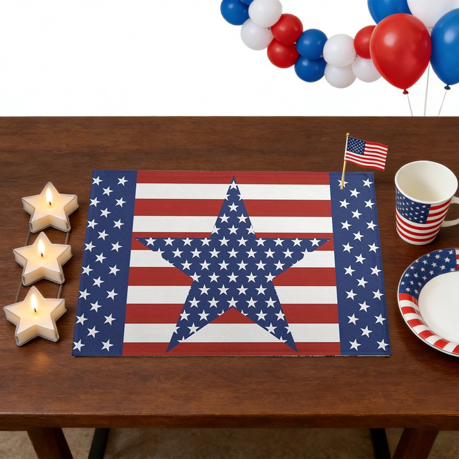 Uuiauoio Linen Watercolor Red White and Blue American Flag Stars ...