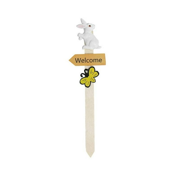 Uuiauoio Rabbit Welcome Sign with Stake Bunny Welcome Sign Easter ...