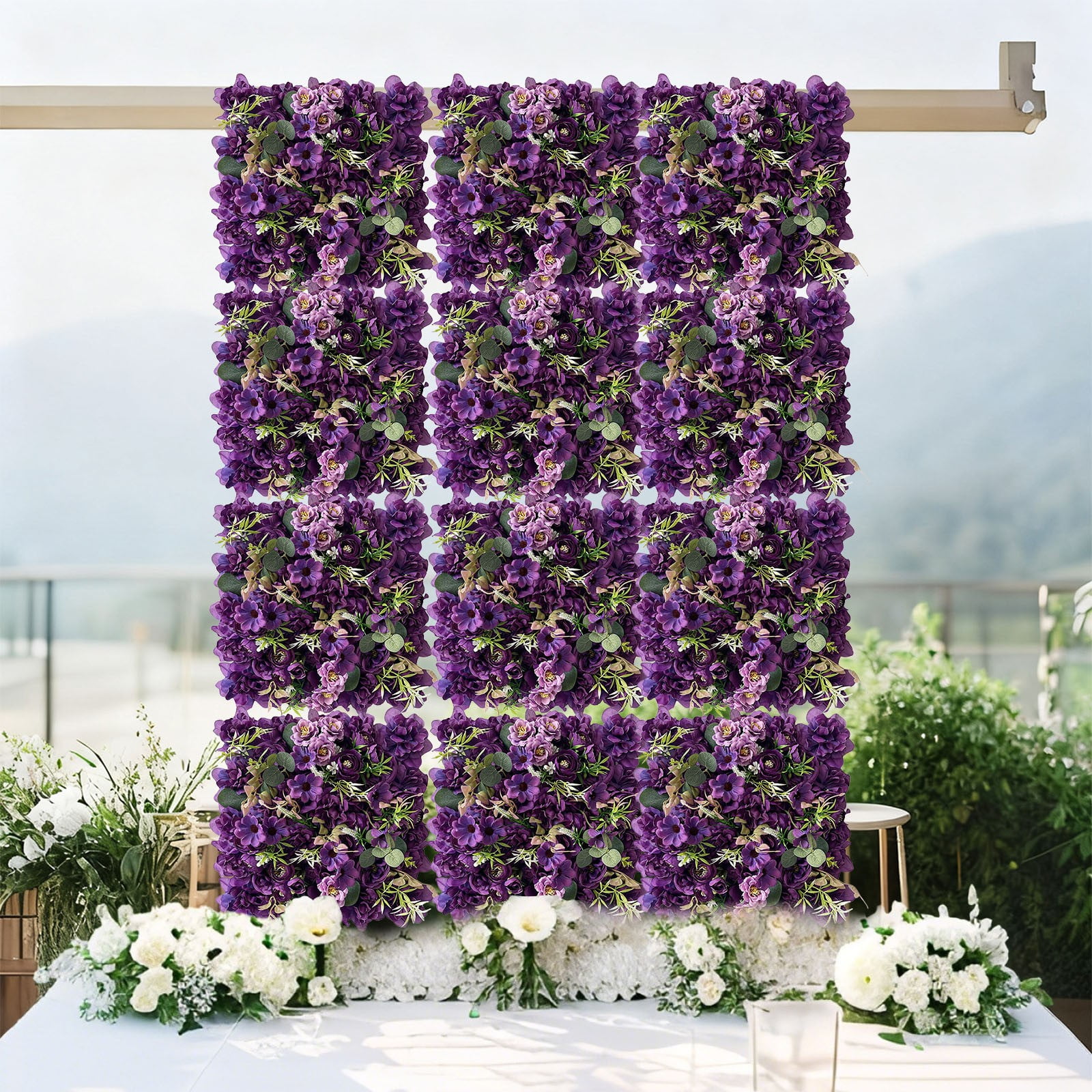 Uuiauoio Simulated Flower Wall Panel,Artificial Floral Arrangement for ...