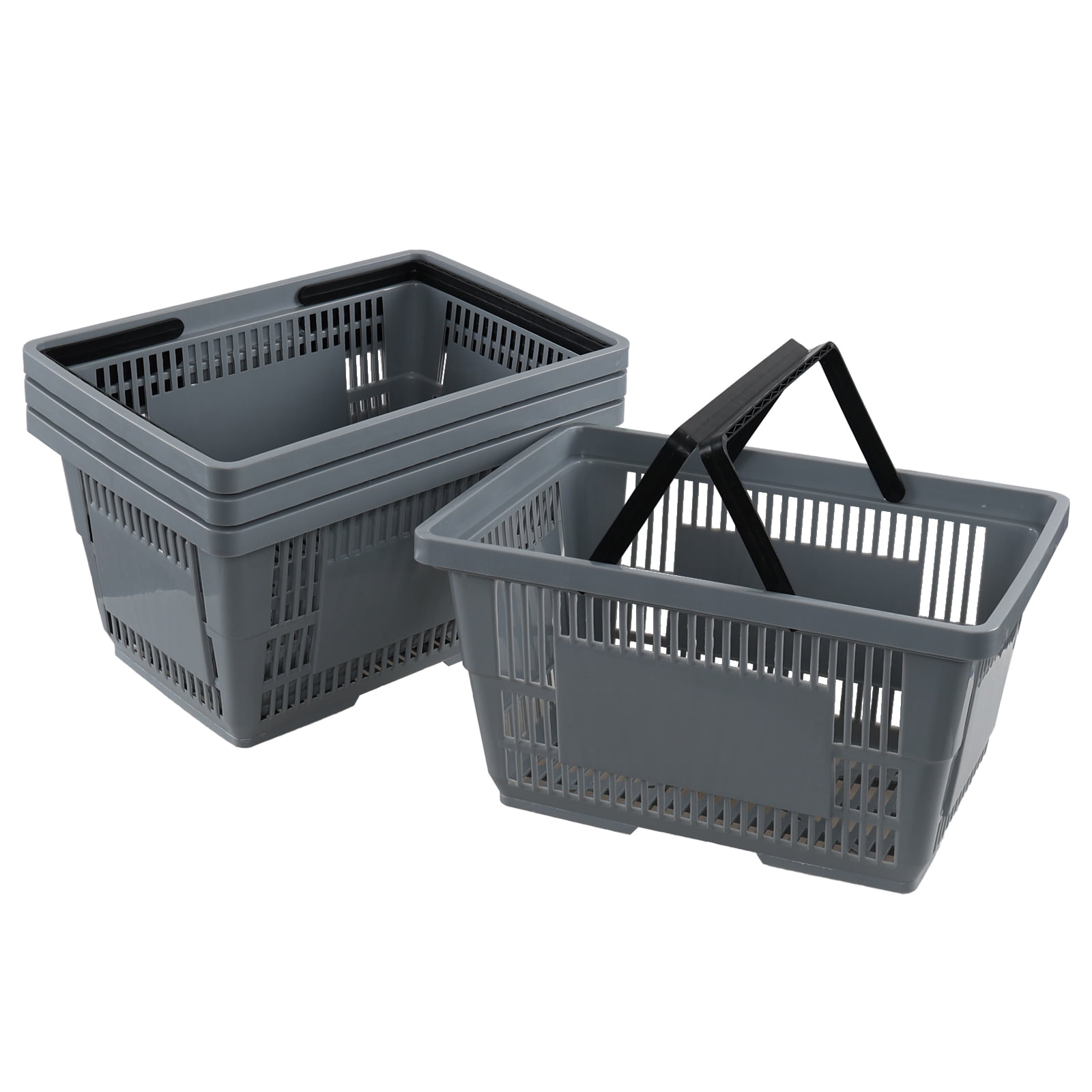 Uumitty 4-Pack Grocery Baskets with Handles, 28 L Plastic Shopping ...