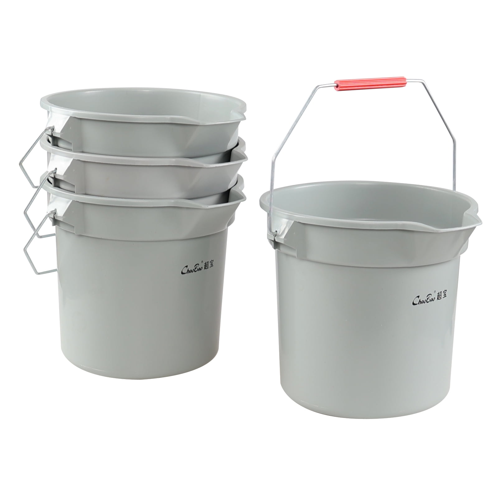 Uumitty 4 Packs 14 Quart Commercial Cleaning Pail, Round Utility Bucket ...