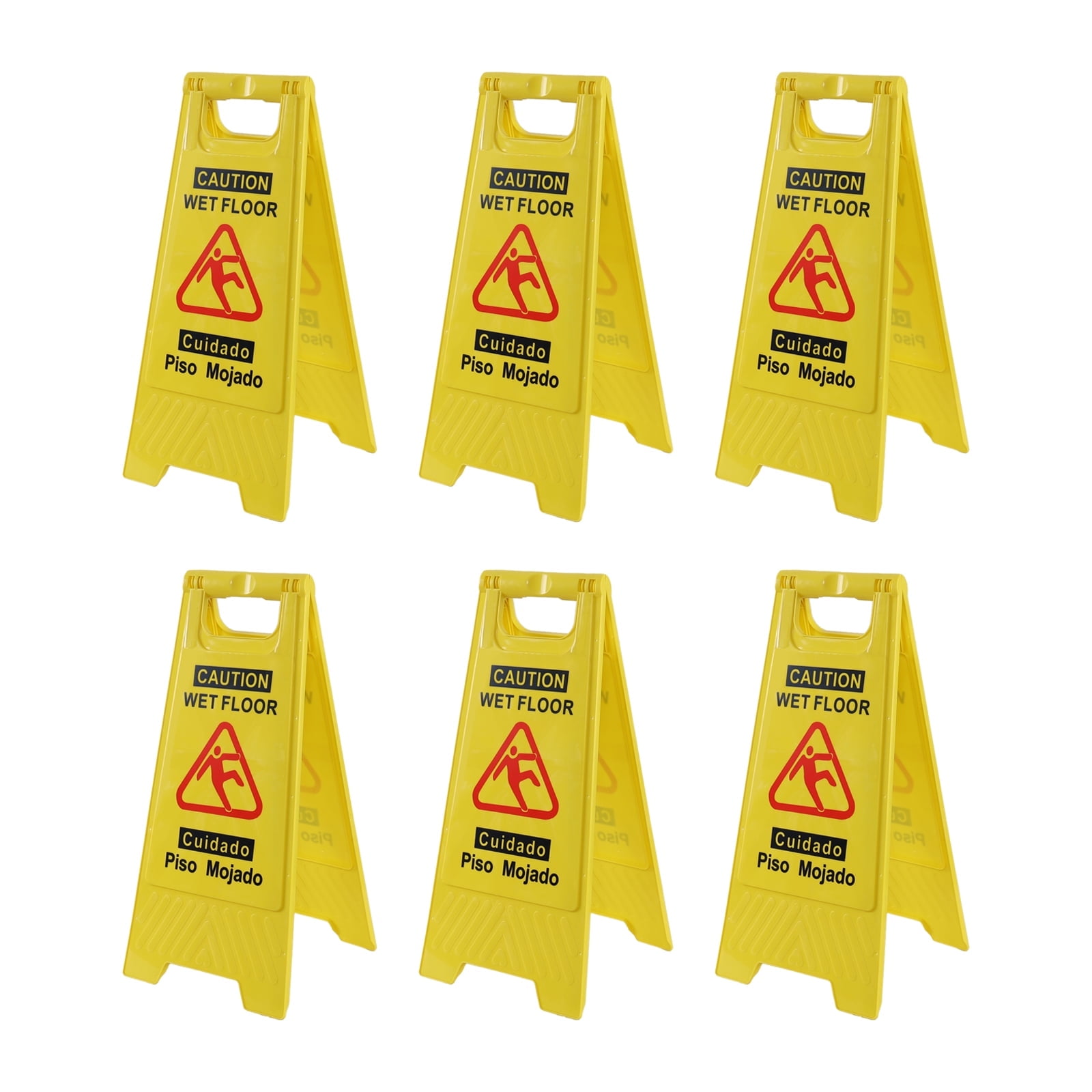 Uumitty 6-Pack Caution Wet Floor Sign, Double-Sided A-Frame Safety ...