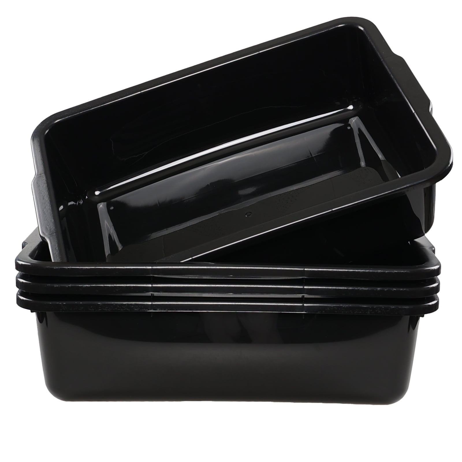 Uumitty Black Commercial Bus Tubs, 32 L Plastic Bus Box/Wash Basin, 4 ...