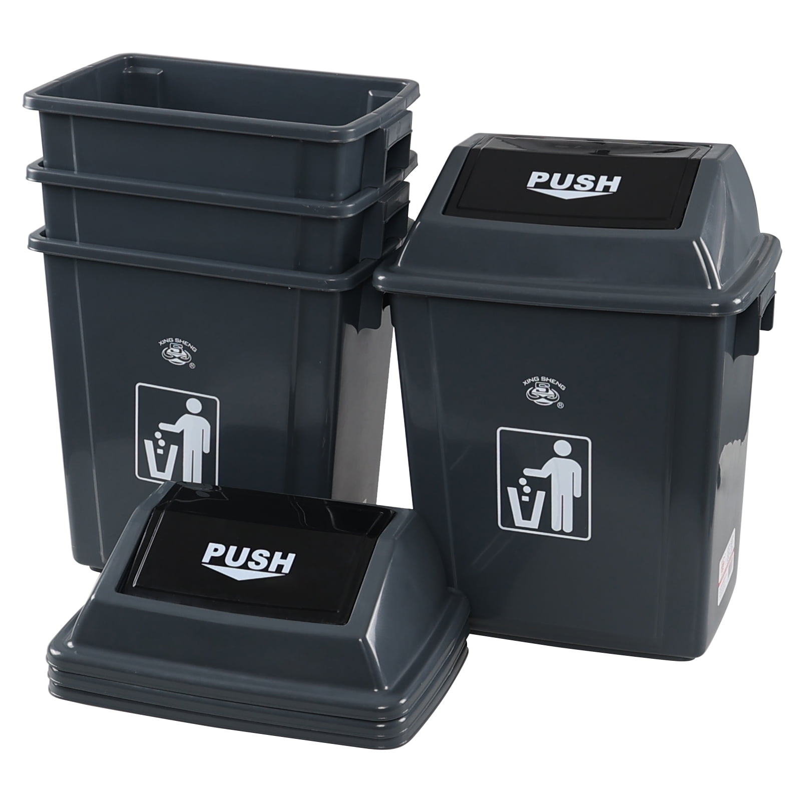 Uumitty Kitchen Trash Can 6 Gallon with Swing Lid, Plastic Tall Garbage ...