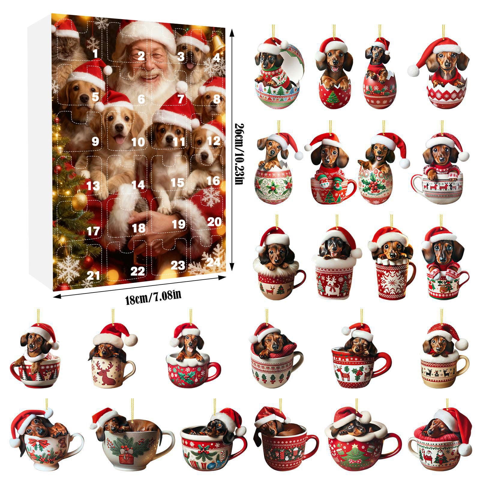 Uuowzo 2025 Christmas Countdown Calendar Cute Acrylic Decoration ...
