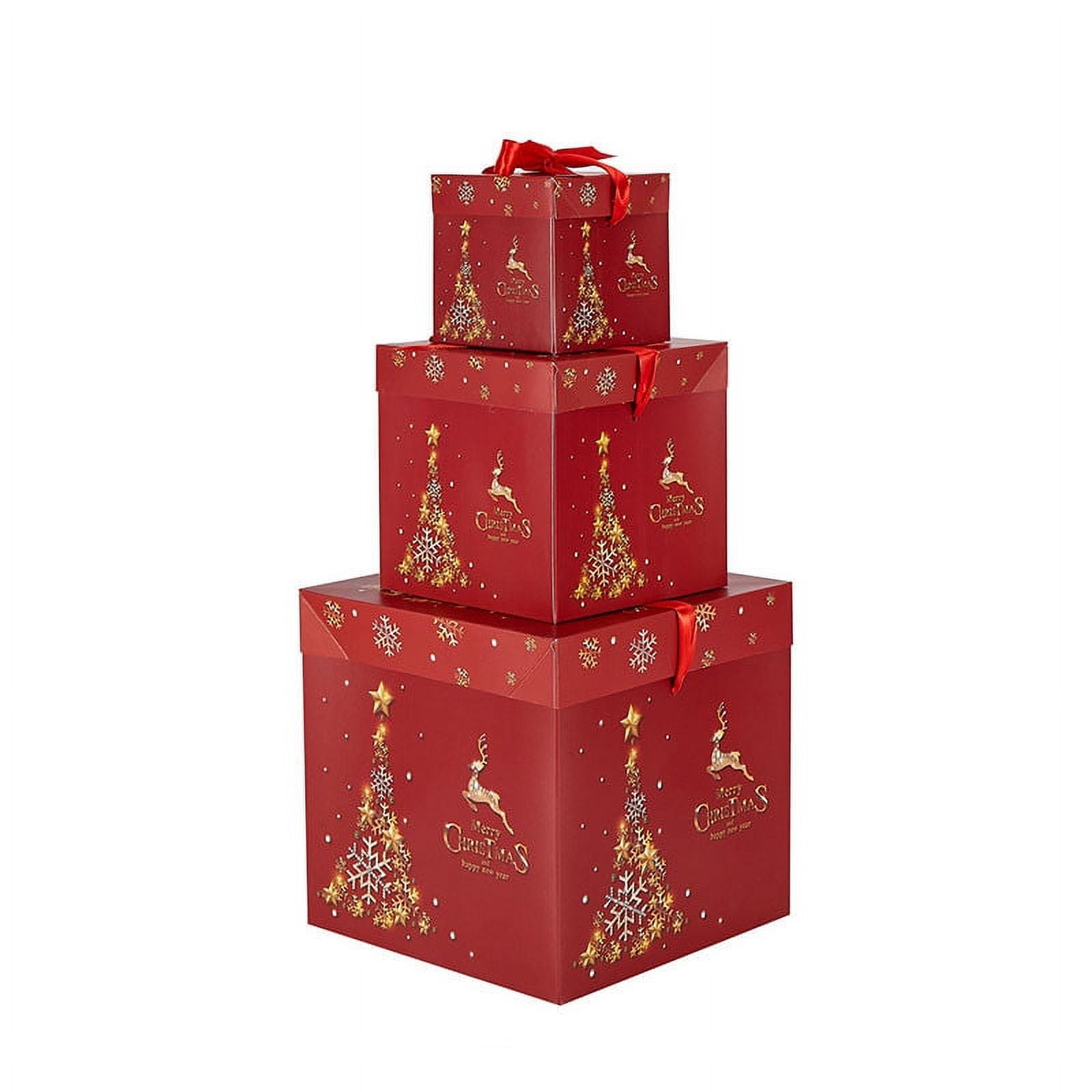 Uuowzo 3PCS Joy Christmas Gift Box Decoration, Cardboard Joy Stacking ...