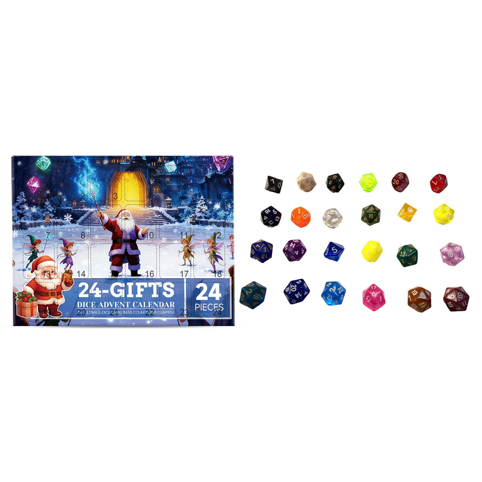 Uuowzo Christmas Countdown Calendar Dice Christmas Advent Acrylic ...