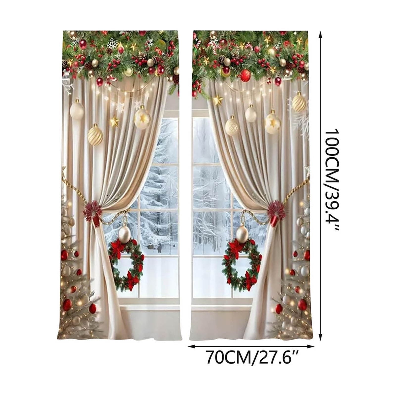Uuowzo Christmas Rod-Through Champagne Tied Christmas Ball Wreath ...