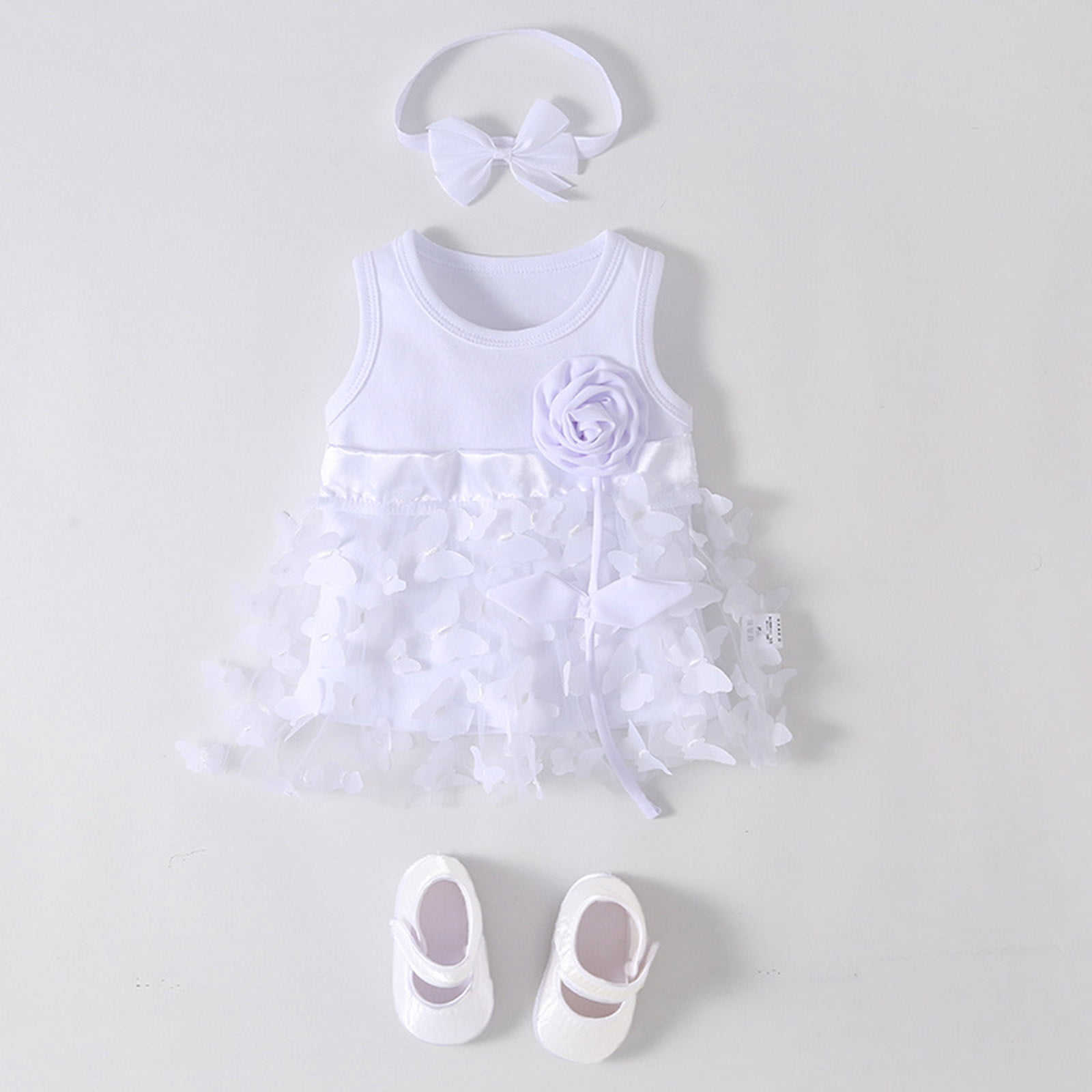 ZHUASHUM Baby Girls Spring Summer Print Ruffle Sleeveless Princess ...