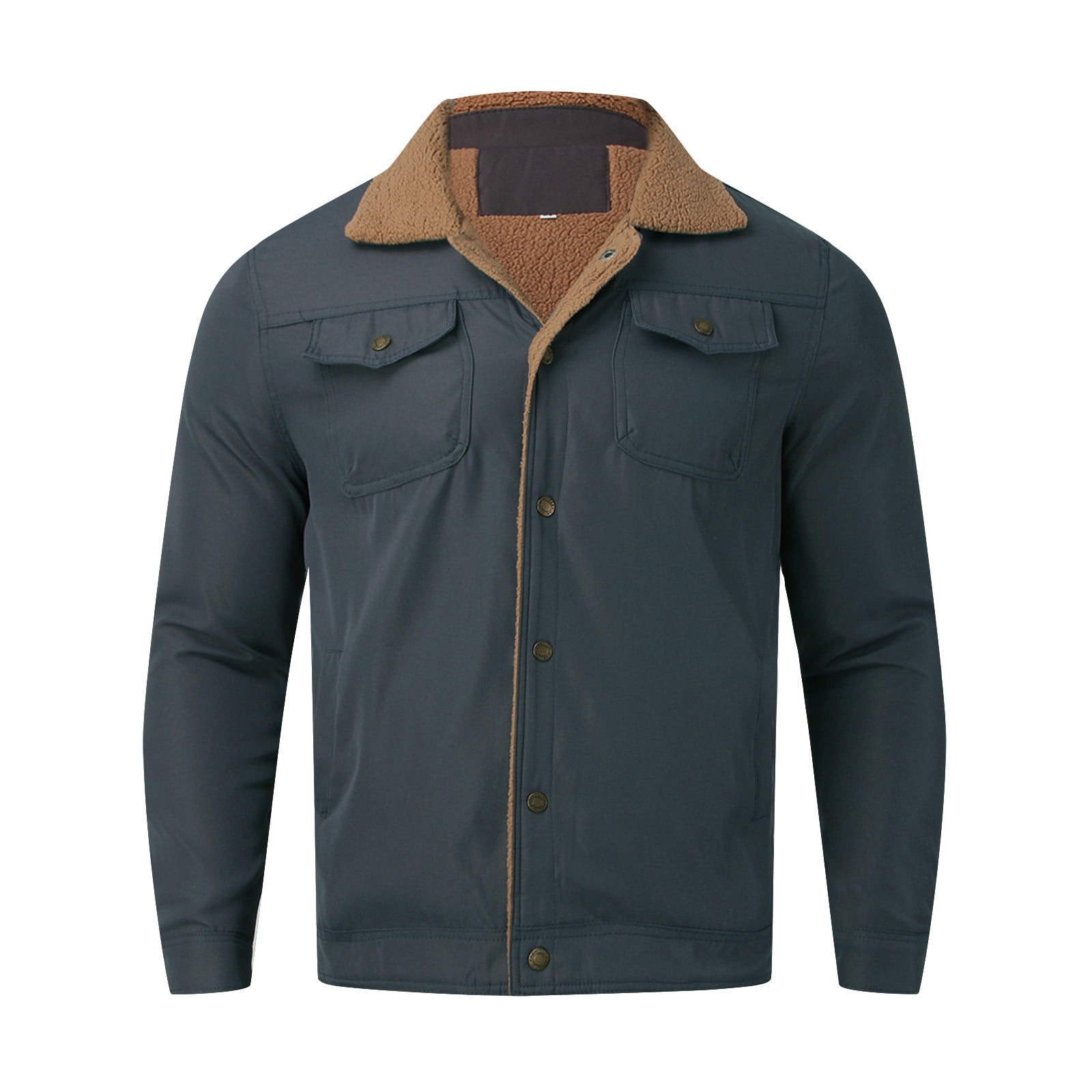 Uuszgmr Jacket For Mens Male Winter Jacket Plush Cotton Work Clothes ...