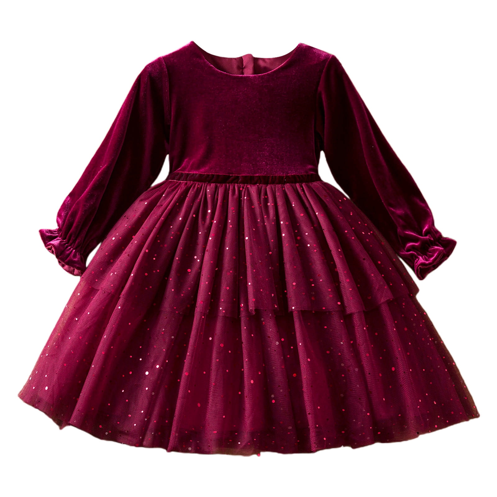 Uuszgmr Kid Dresses For Girls Toddler Children Girls Long Sleeve Sequin ...