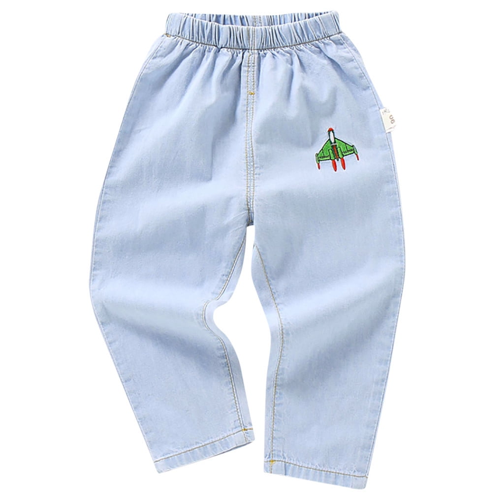 ZHUASHUM Kid Pants For Girls Boys Children Solid Color Cartoon Hole ...
