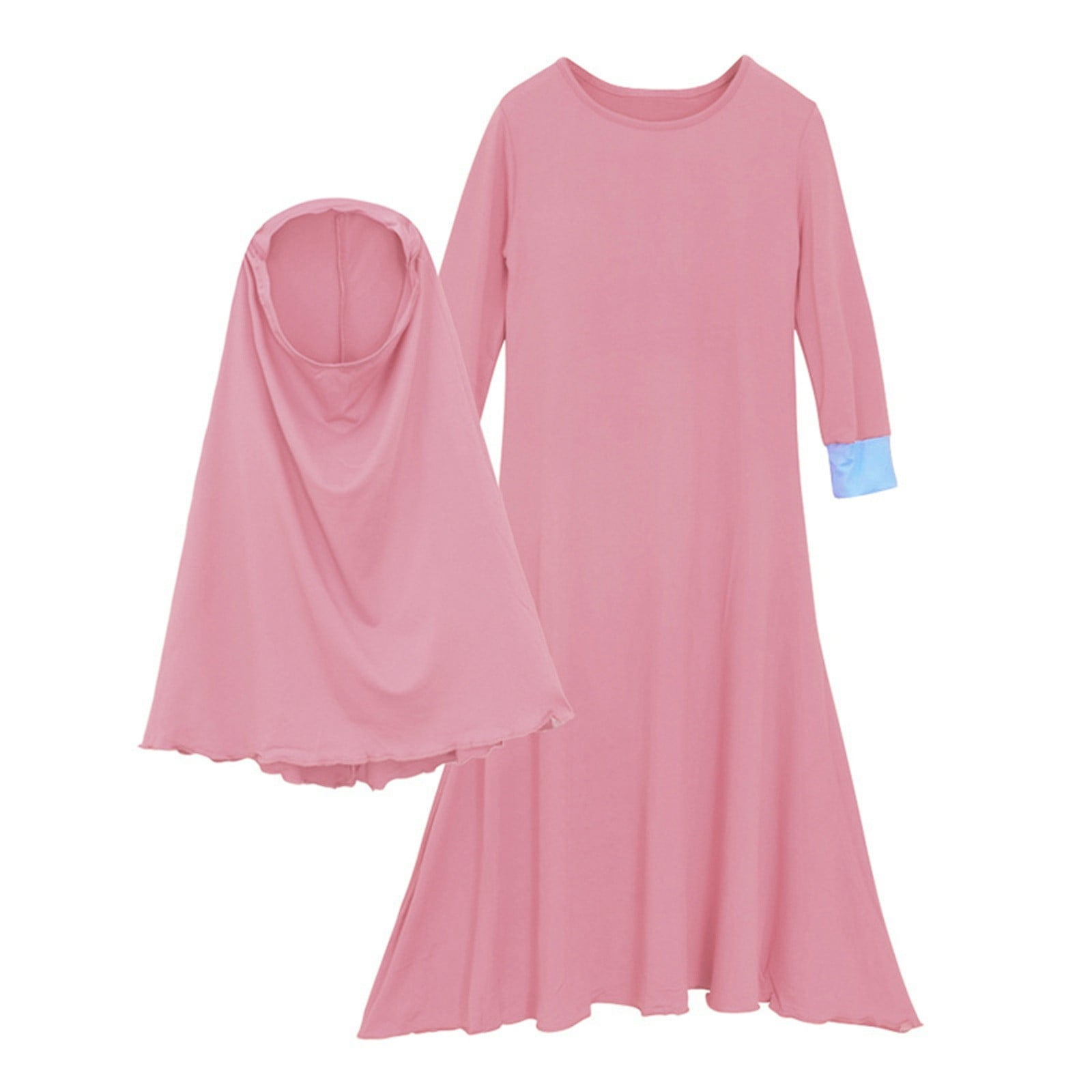 ZHUASHUM Long Sleeves Girls' Ramadan Abaya With Hijab Full Length Robe ...